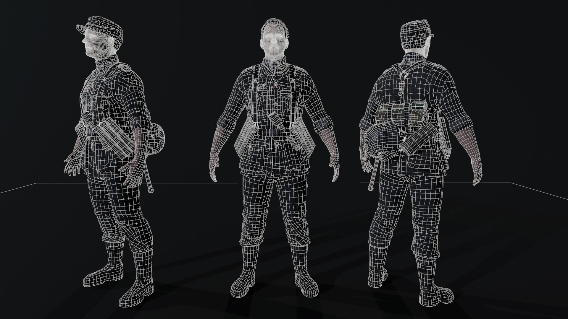 3D model Wehrmacht soldier 2 VR / AR / low-poly | CGTrader