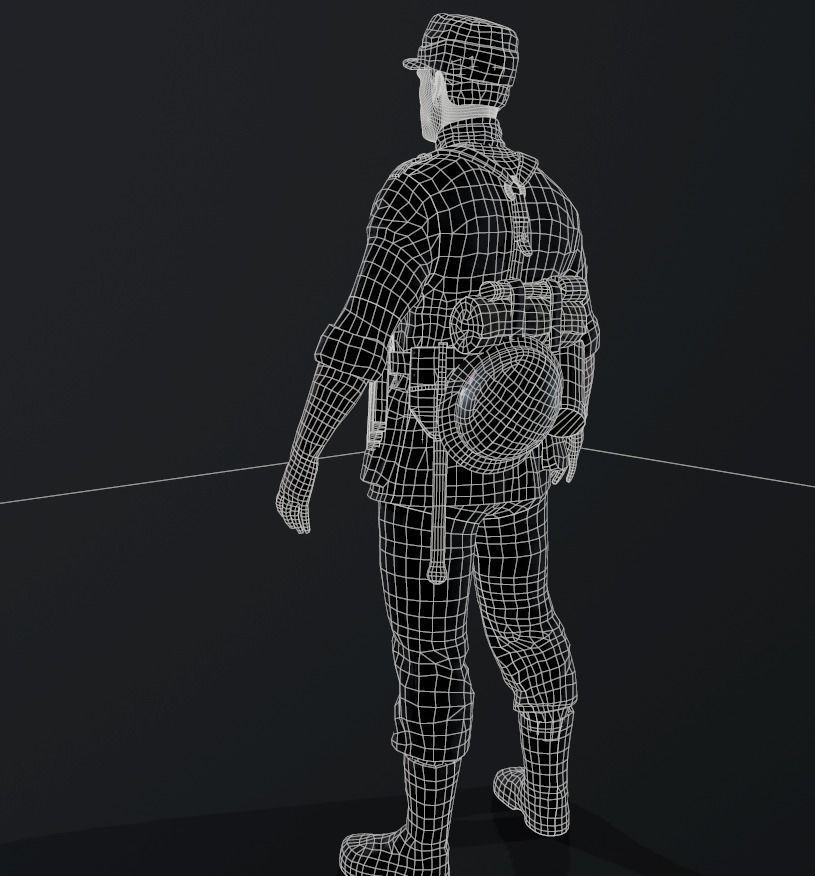 3D model Wehrmacht soldier 2 VR / AR / low-poly | CGTrader