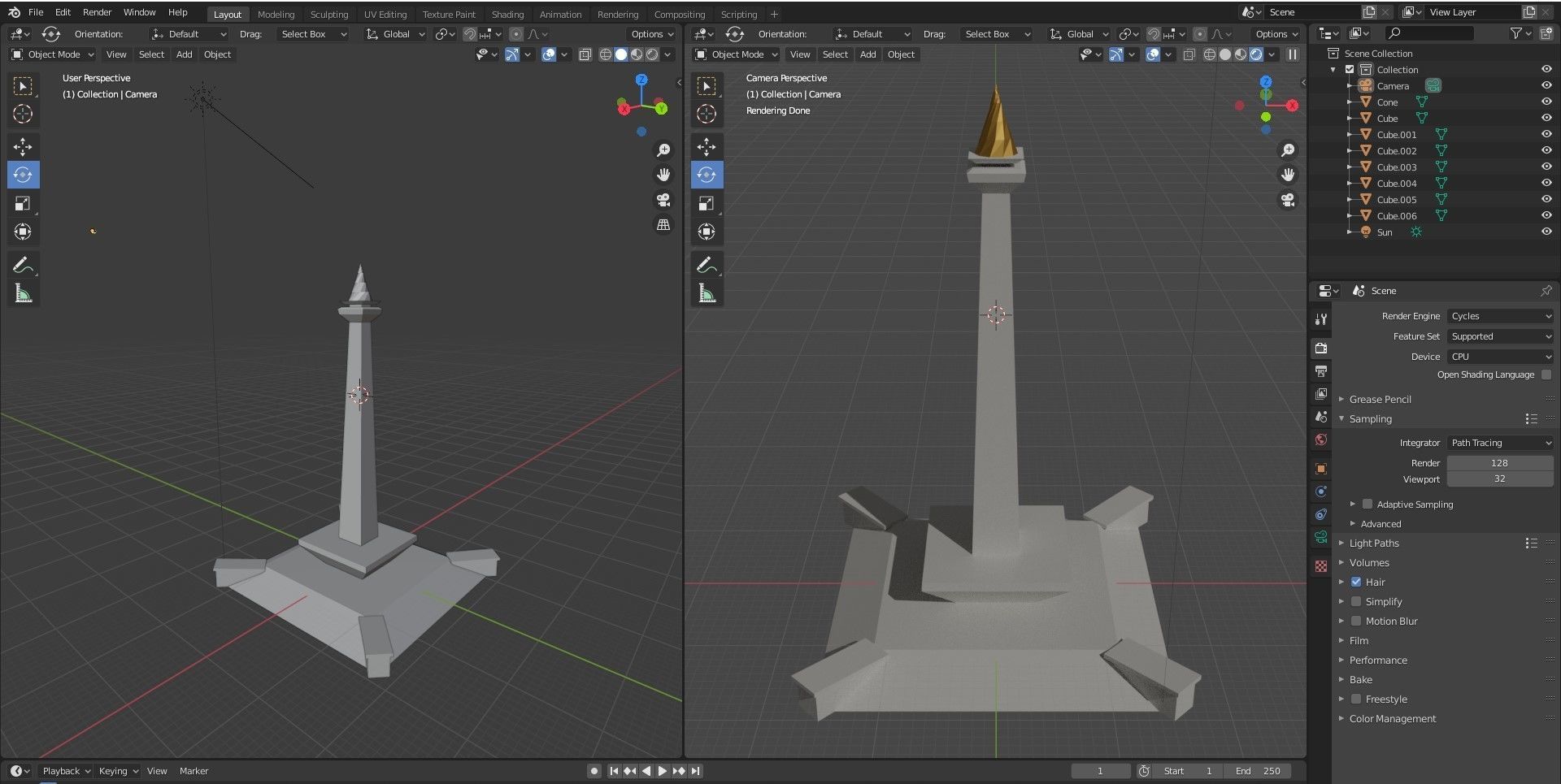 Monas Low-Poly monument free VR / AR / low-poly 3D model | CGTrader