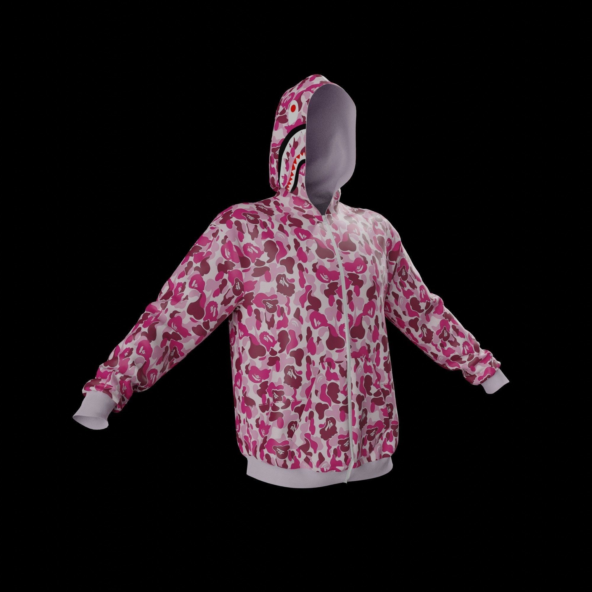 Bape hoodie 3D model | CGTrader