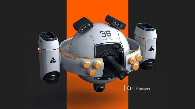 3D model OBLIVION Sphere Drone 10 texture sets VR / AR / low-poly ...