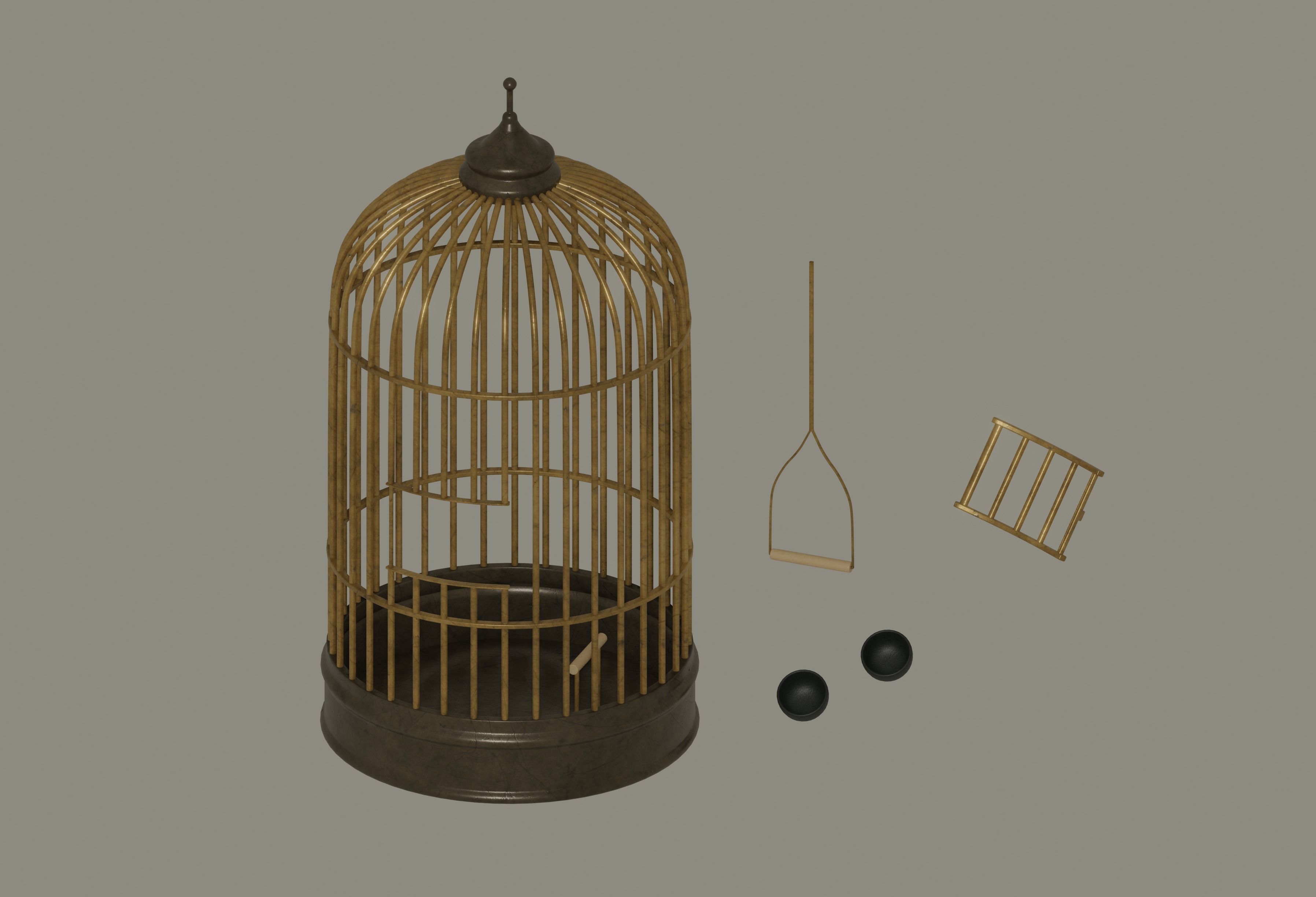 Bird Cage 3D model rigged | CGTrader