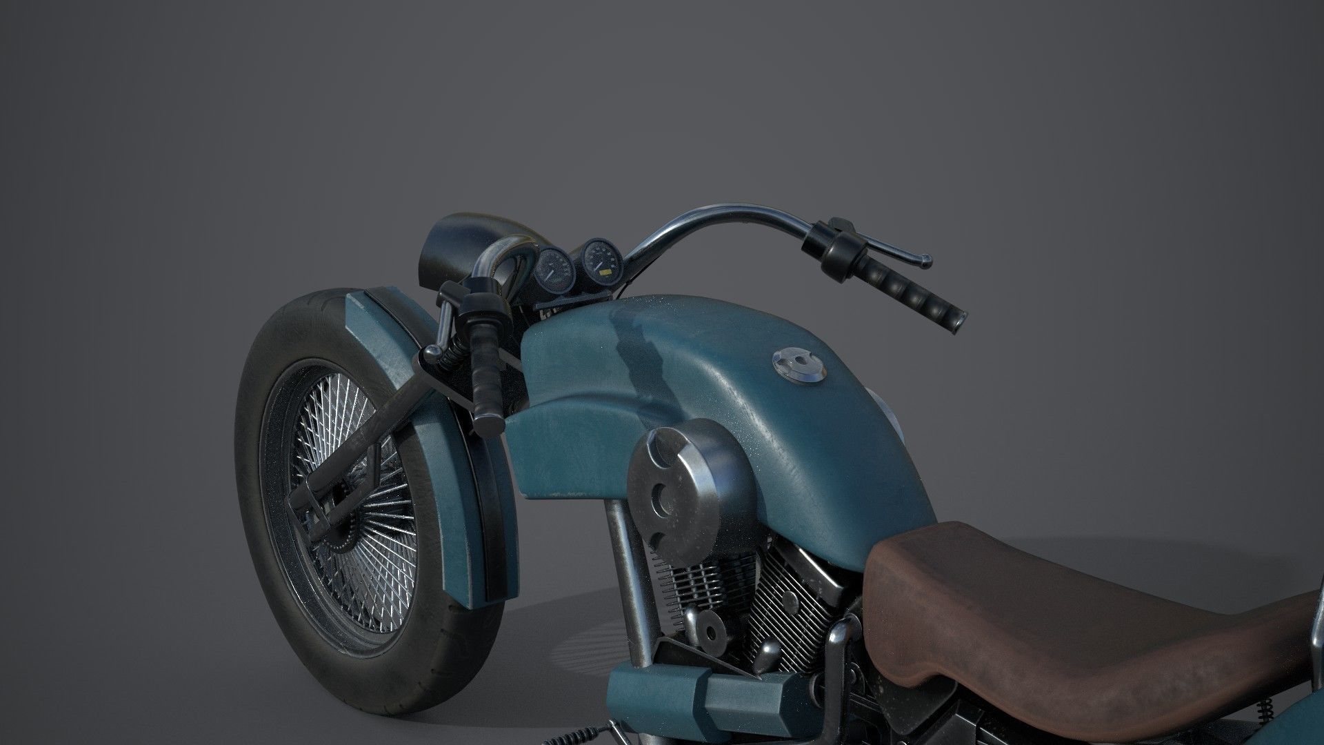 Custom Chopper motorcycle 3D model | CGTrader