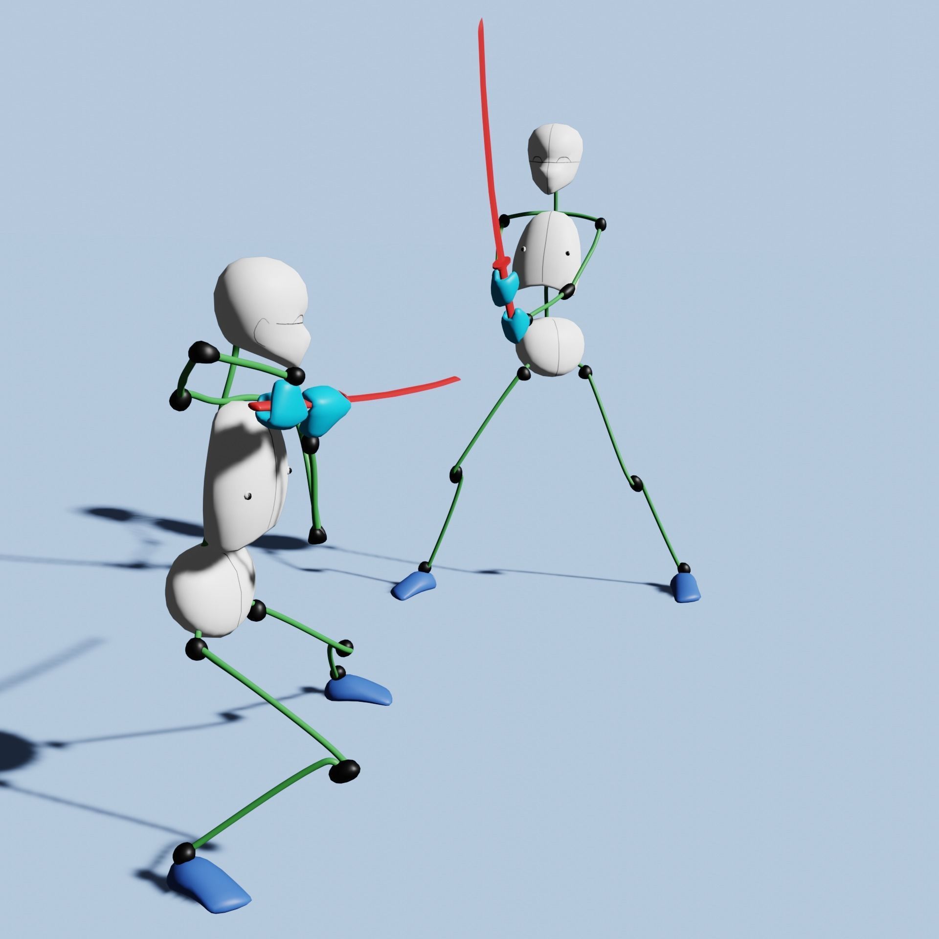 stick human base model 3D model rigged | CGTrader