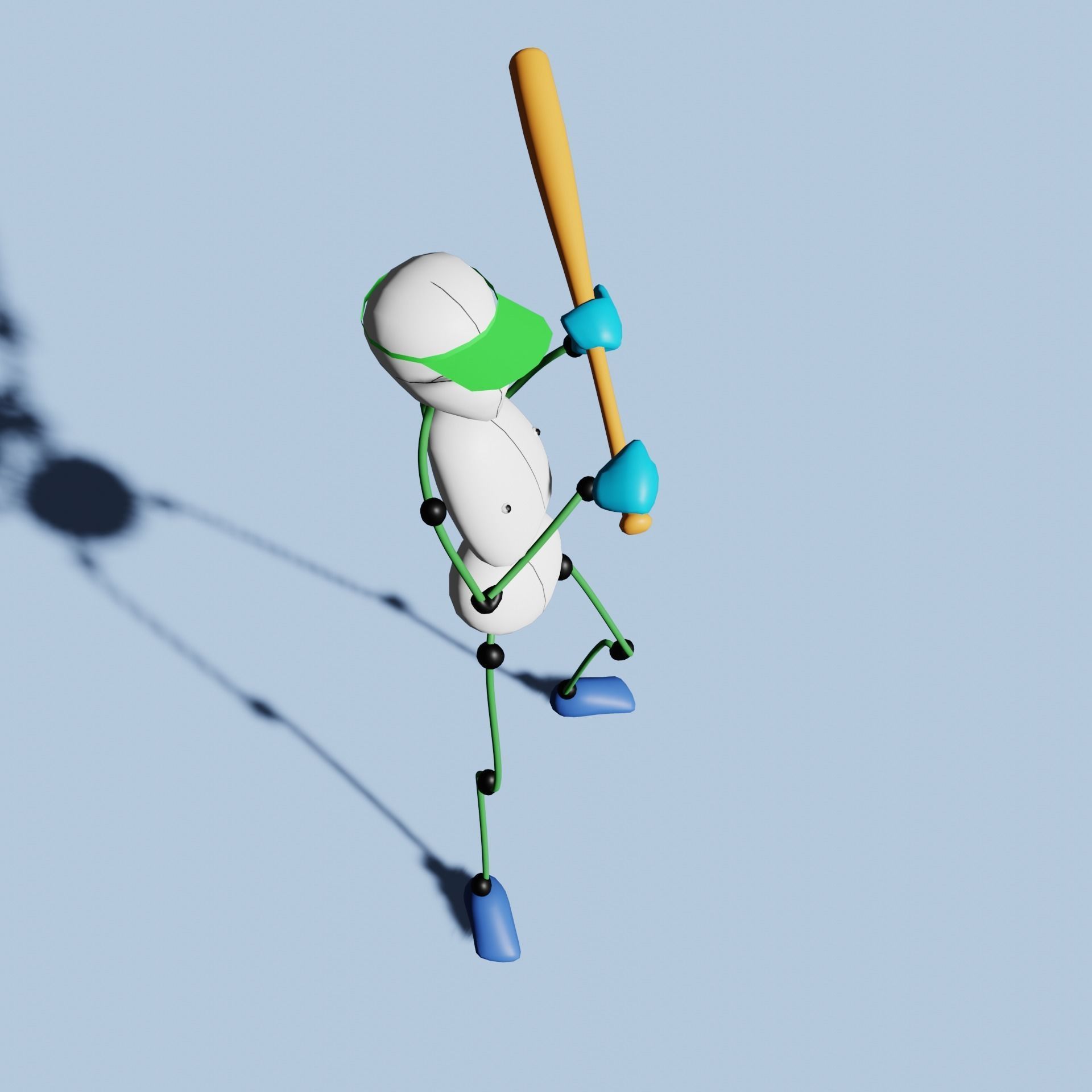 stick human base model 3D model rigged | CGTrader