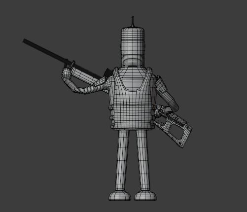 3D model Bender Help for Ukraine low poly character model Futurama VR ...