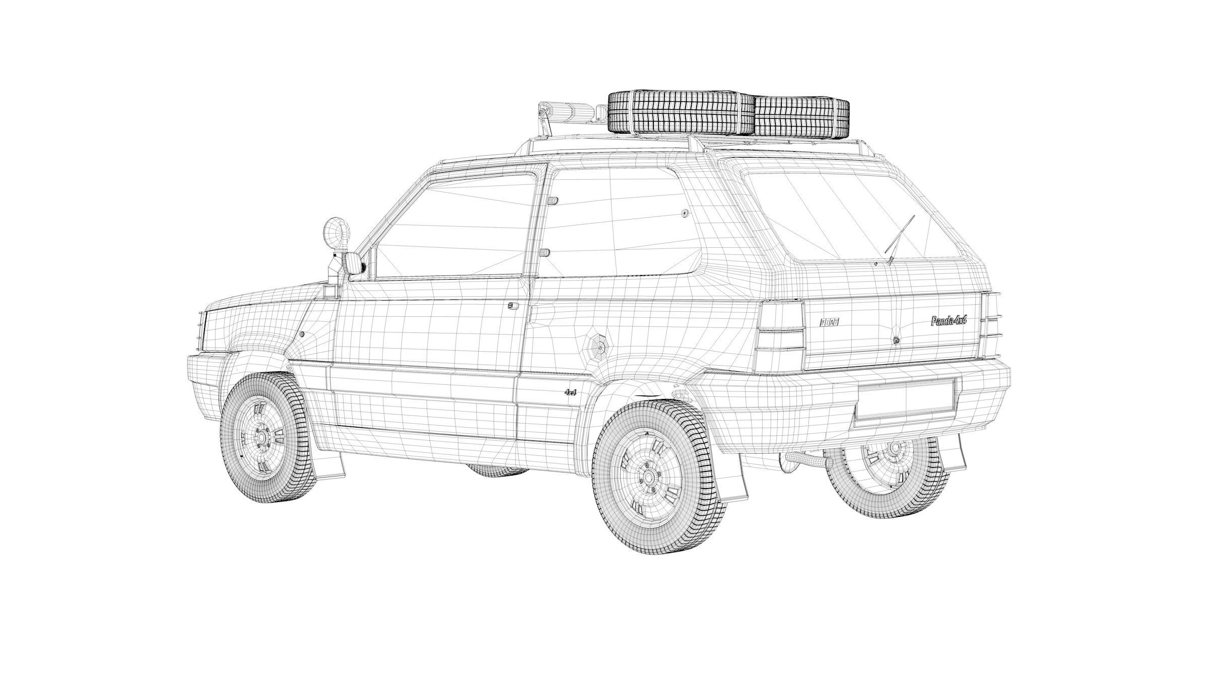 Fiat Panda 4x4 rally 3D model rigged | CGTrader