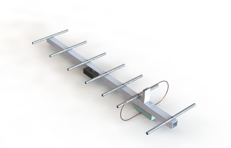 Yagi Uda Antenna 700Mhz Design 3D model | CGTrader