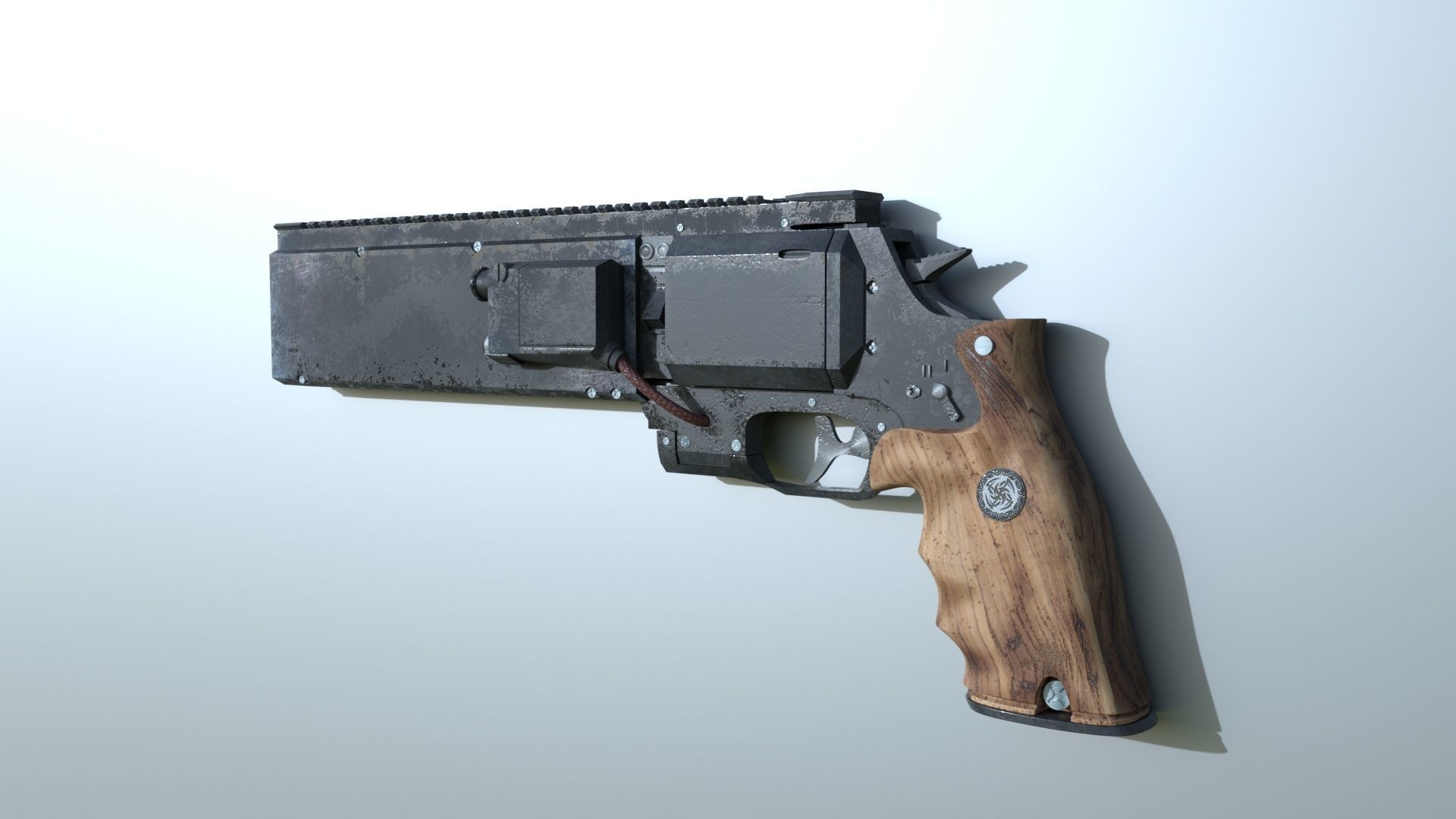 3D model Cyberpunk Sci-Fi POLICE revolver VR / AR / low-poly | CGTrader