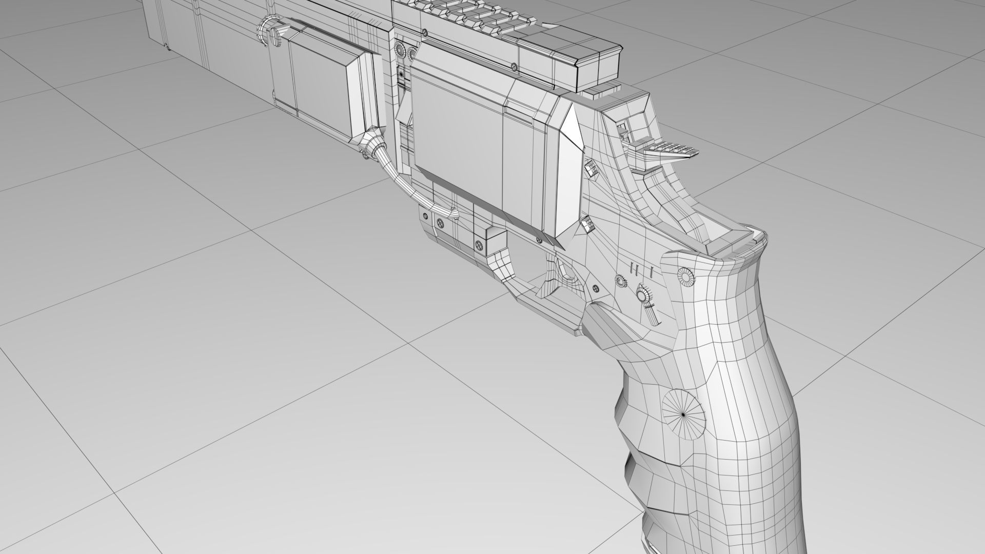 3D model Cyberpunk Sci-Fi POLICE revolver VR / AR / low-poly | CGTrader