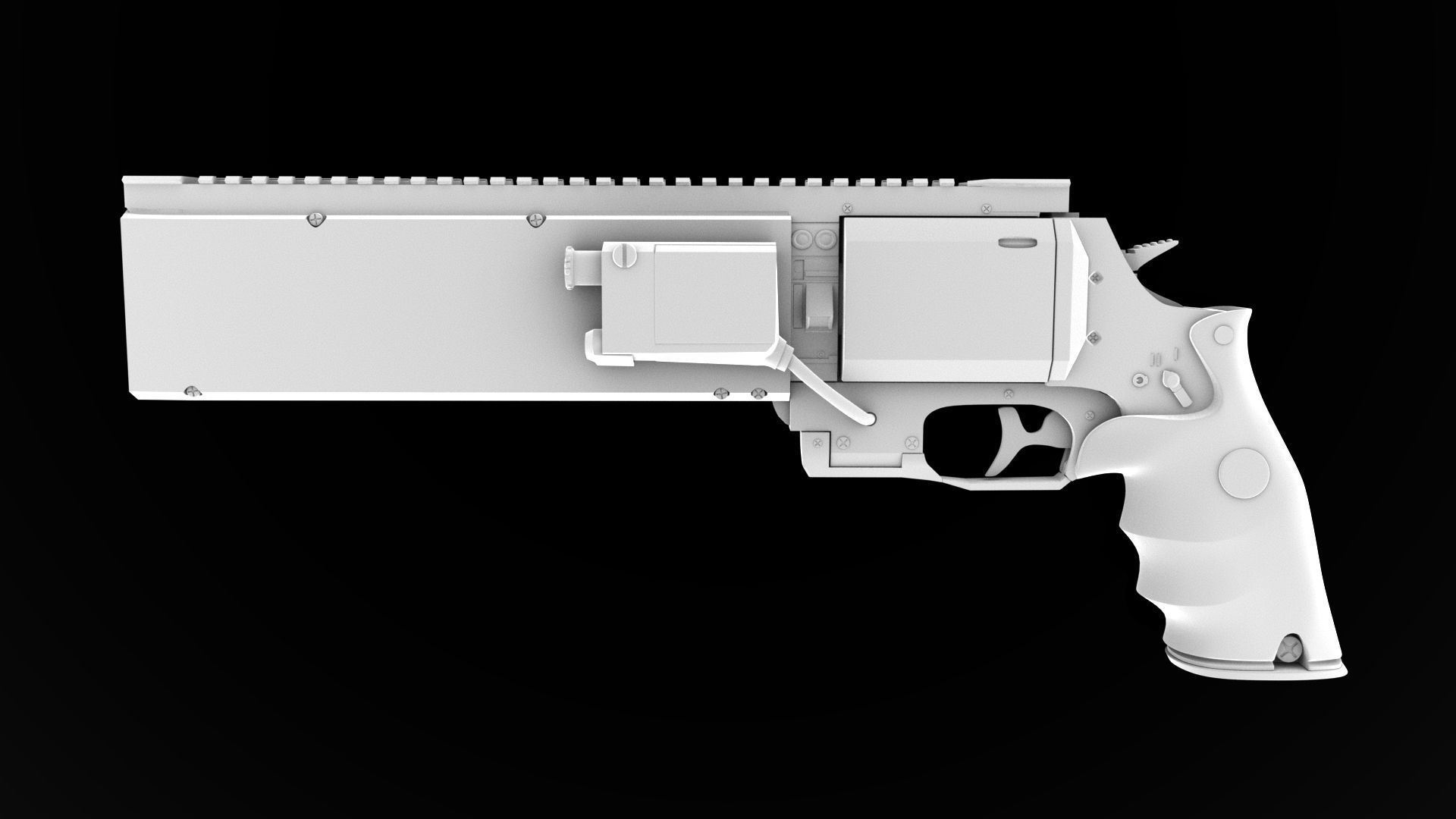 3D model Cyberpunk Sci-Fi POLICE revolver VR / AR / low-poly | CGTrader