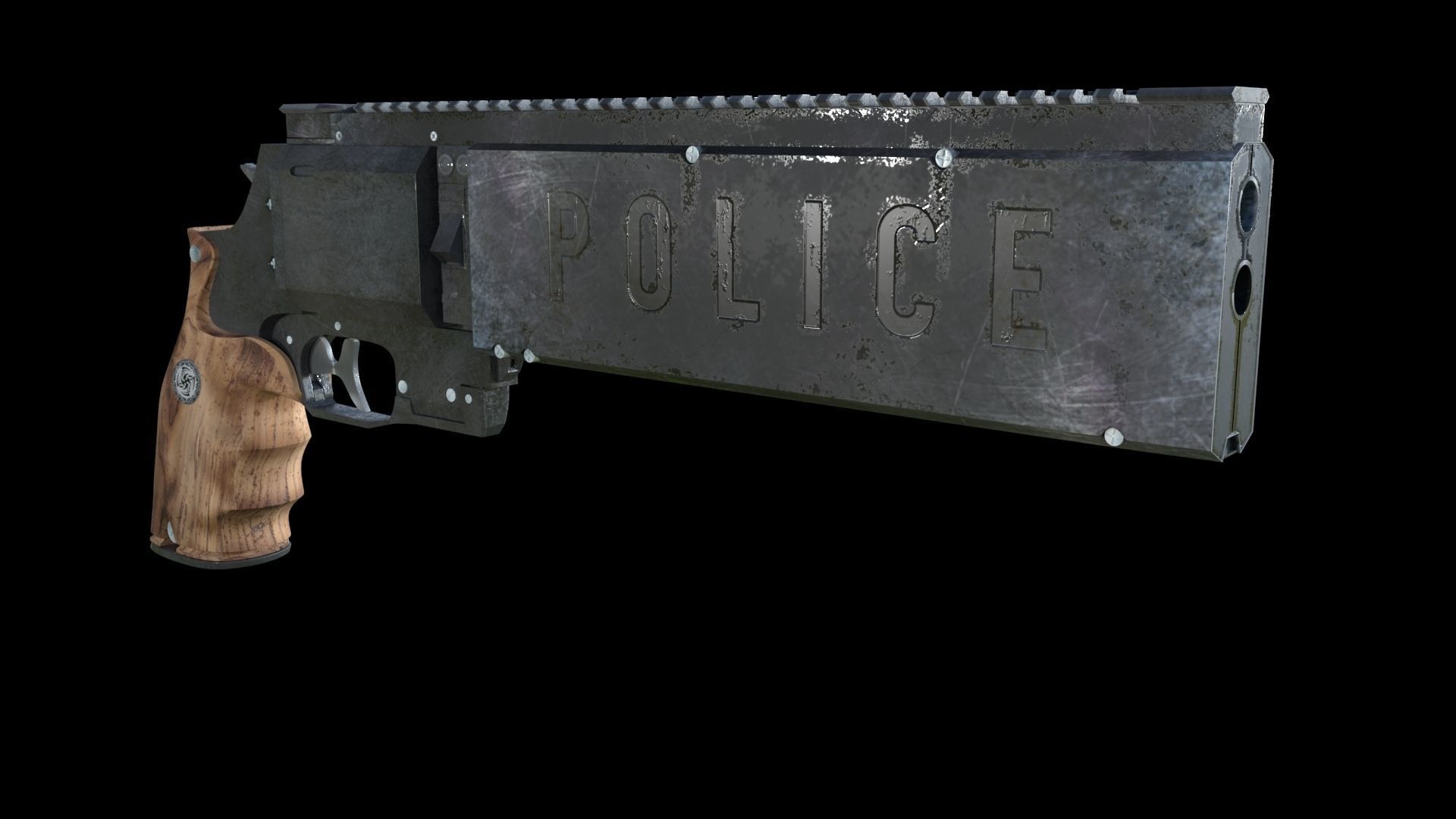 3D model Cyberpunk Sci-Fi POLICE revolver VR / AR / low-poly | CGTrader