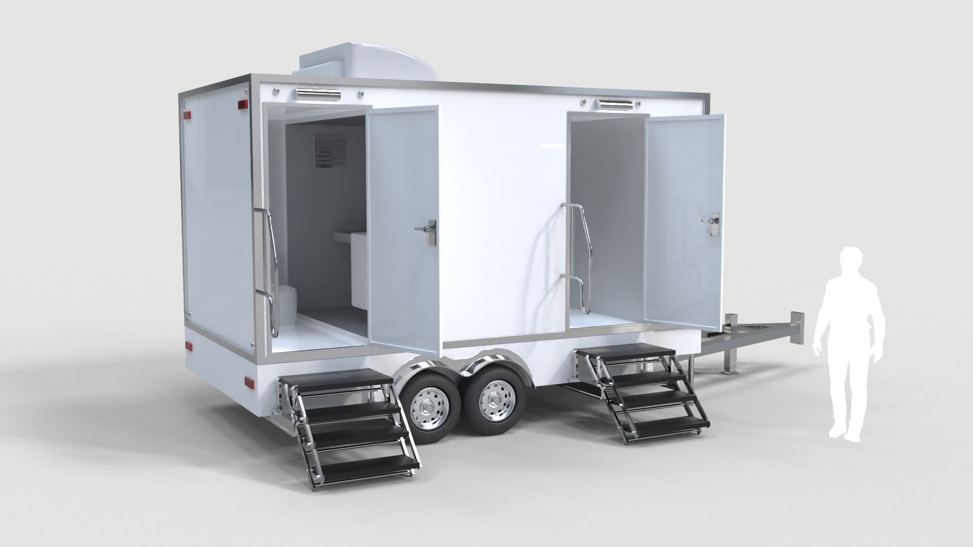 Portable Restroom Trailer 3D model | CGTrader
