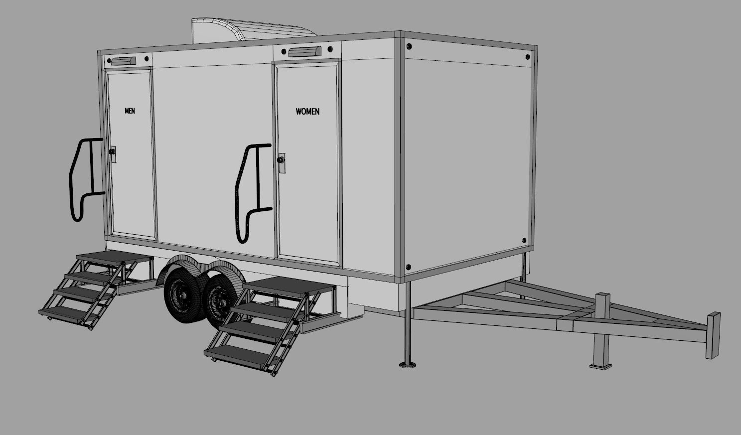 Portable Restroom Trailer 3D model | CGTrader