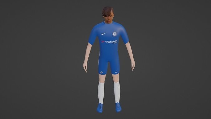 3D model Soccer Player - Chelsea VR / AR / low-poly | CGTrader