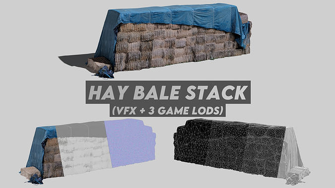 3D model Hay Bale Stack - Photogrammetry VR / AR / low-poly | CGTrader