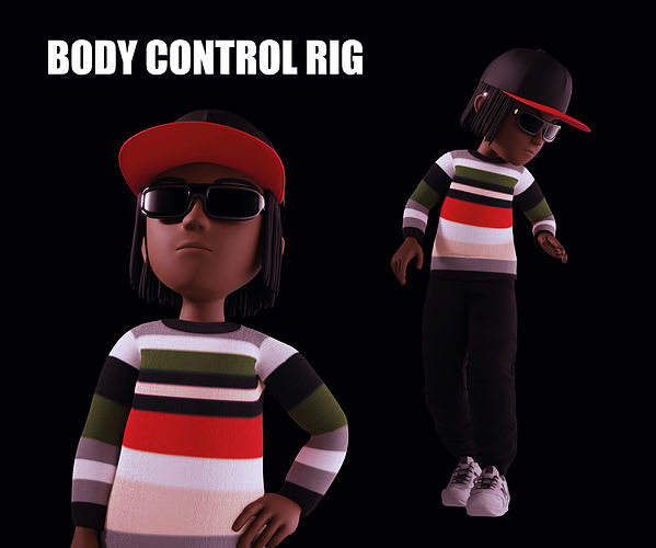 Rap Cartoon Rigged 3d Character 3D model rigged | CGTrader