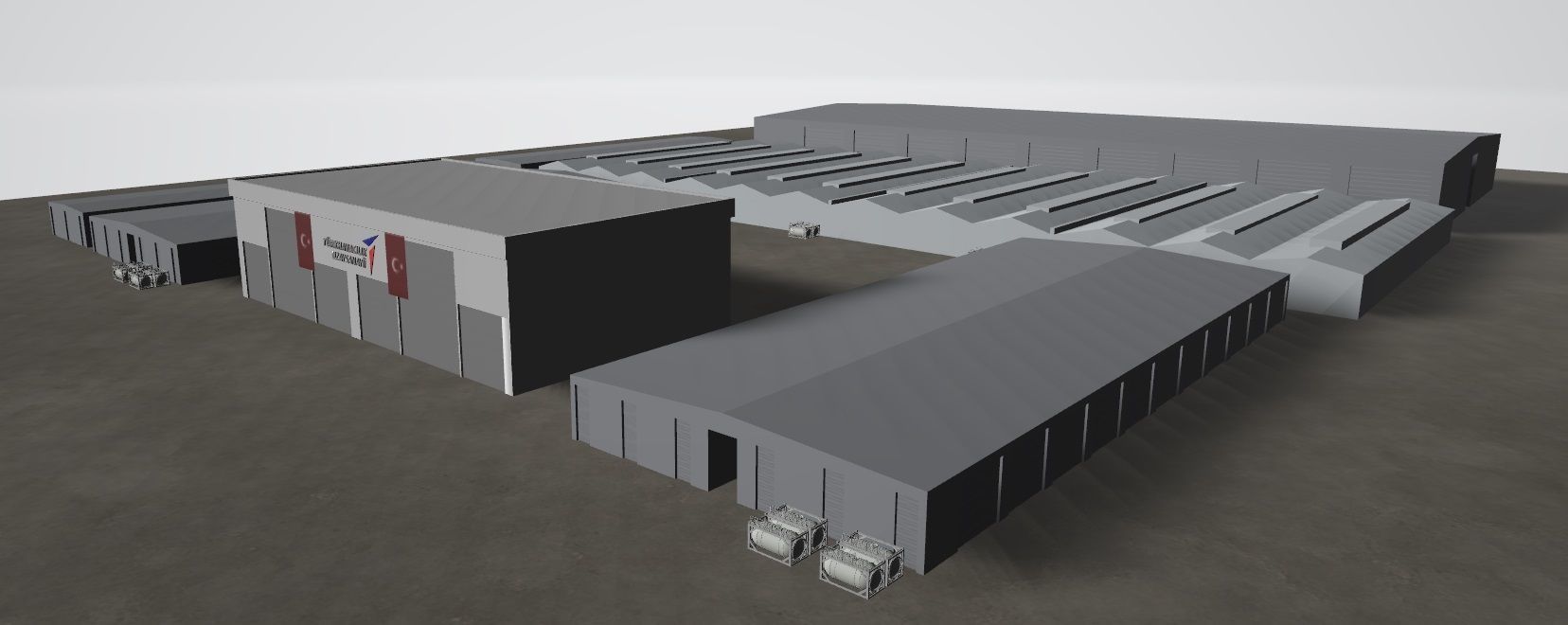 TAI - TUSAS FACTORY BUILDING 3D model rigged | CGTrader