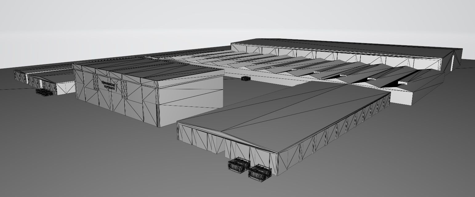 TAI - TUSAS FACTORY BUILDING 3D model rigged | CGTrader