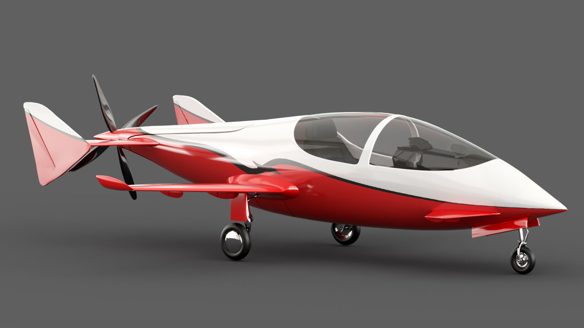 Single-seat aircraft 3D model animated | CGTrader