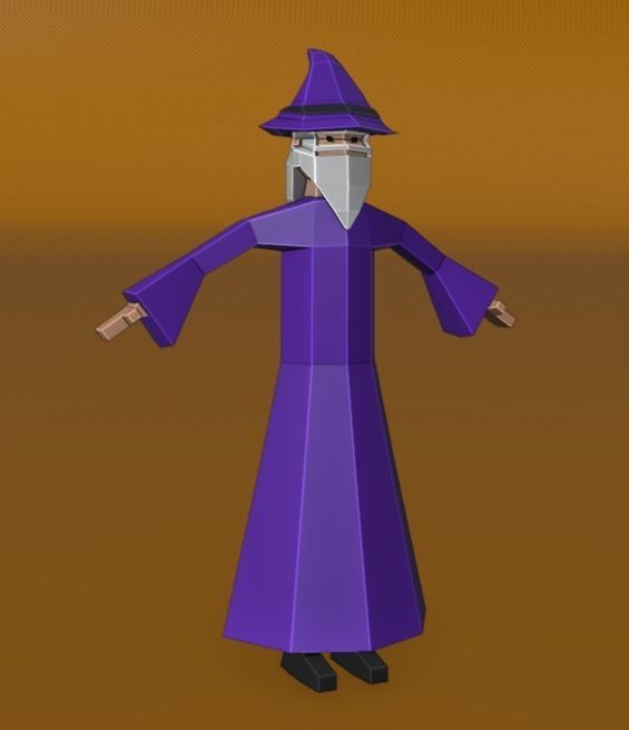 3D model low poly Wizard VR / AR / low-poly | CGTrader