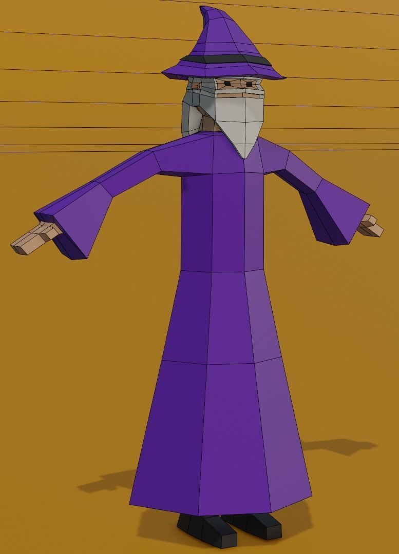 3D model low poly Wizard VR / AR / low-poly | CGTrader