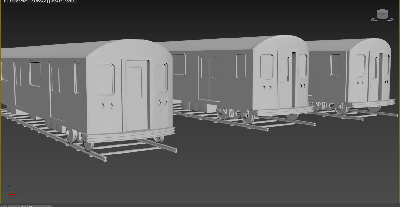 3D model 3 trains low high poly subdiv 1 and 2 VR / AR / low-poly ...