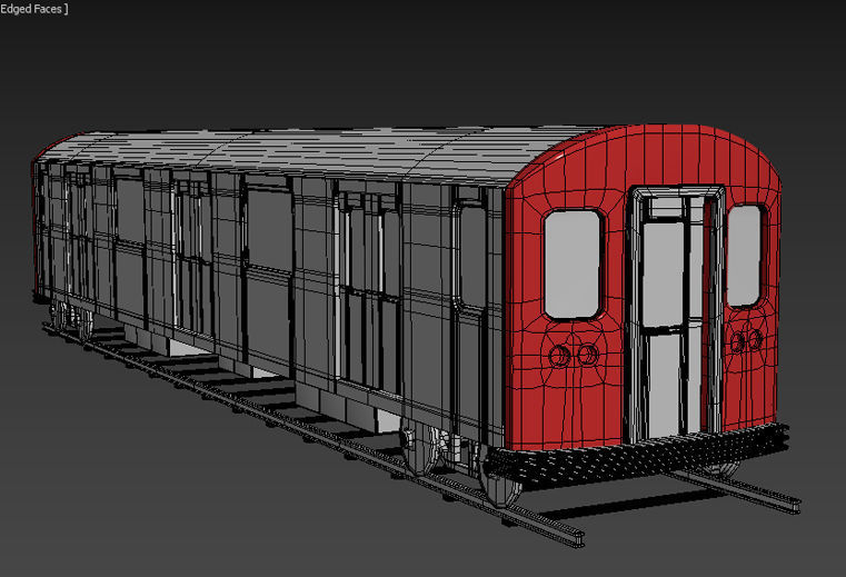 3D model 3 trains low high poly subdiv 1 and 2 VR / AR / low-poly ...