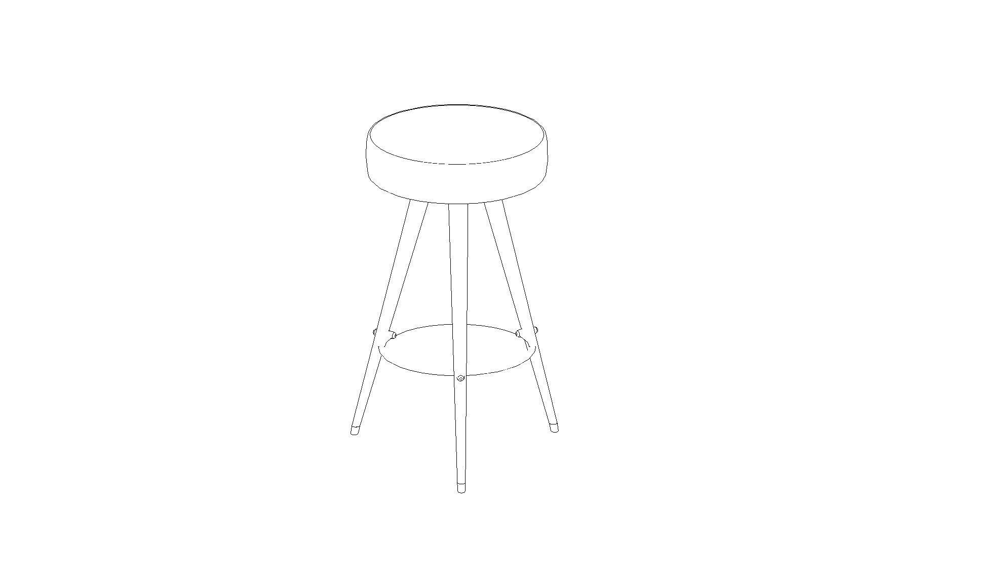 Stool three sizes Family for Revit 3D model | CGTrader