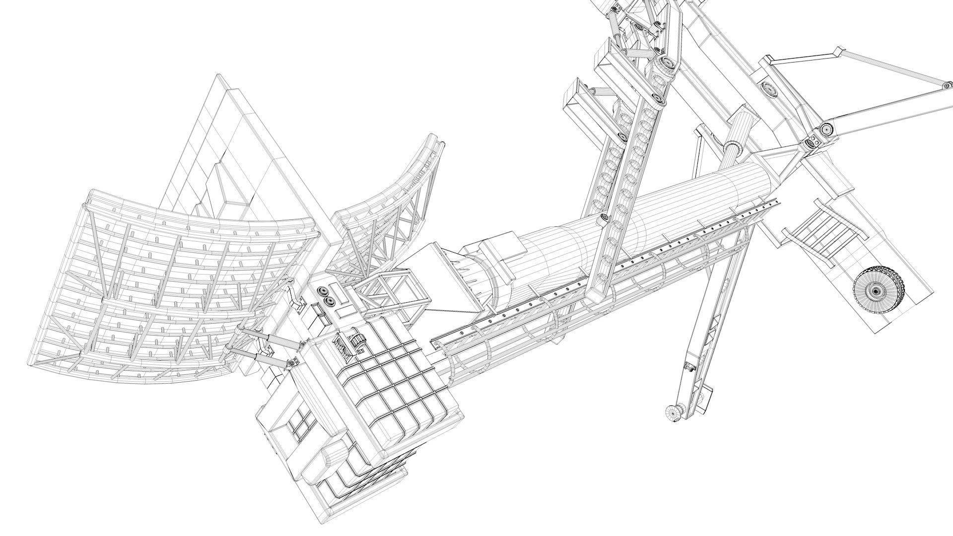 Clam Shell Mast Radar 3D model | CGTrader