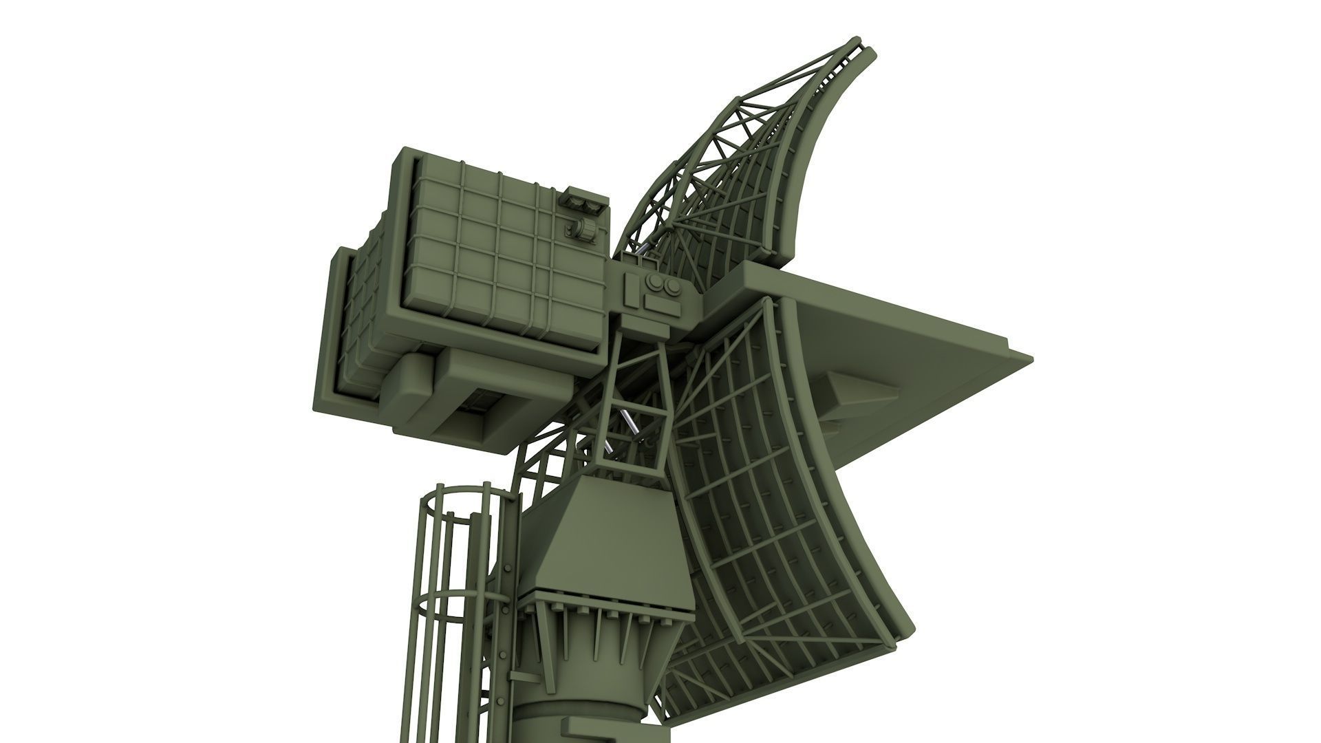 Clam Shell Mast Radar 3D model | CGTrader