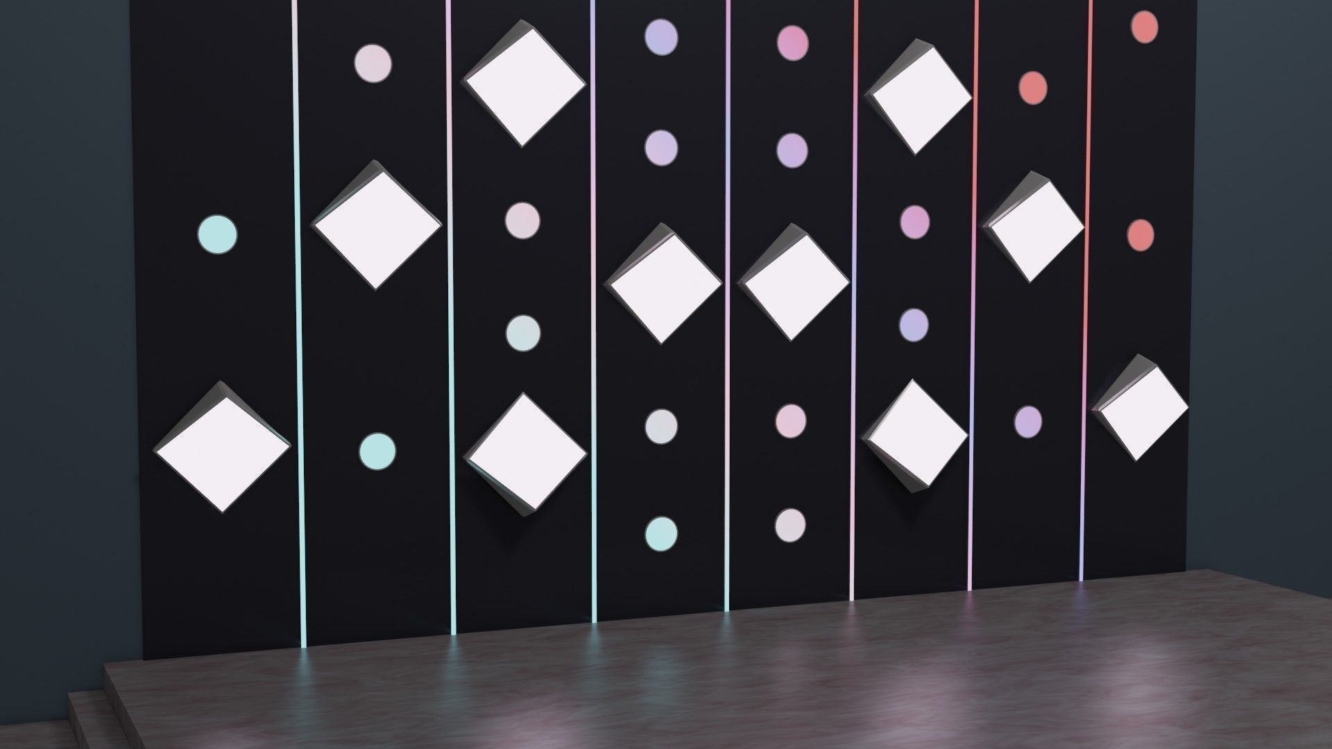 Stage-Lighting wall lights and diamonds free 3D model | CGTrader