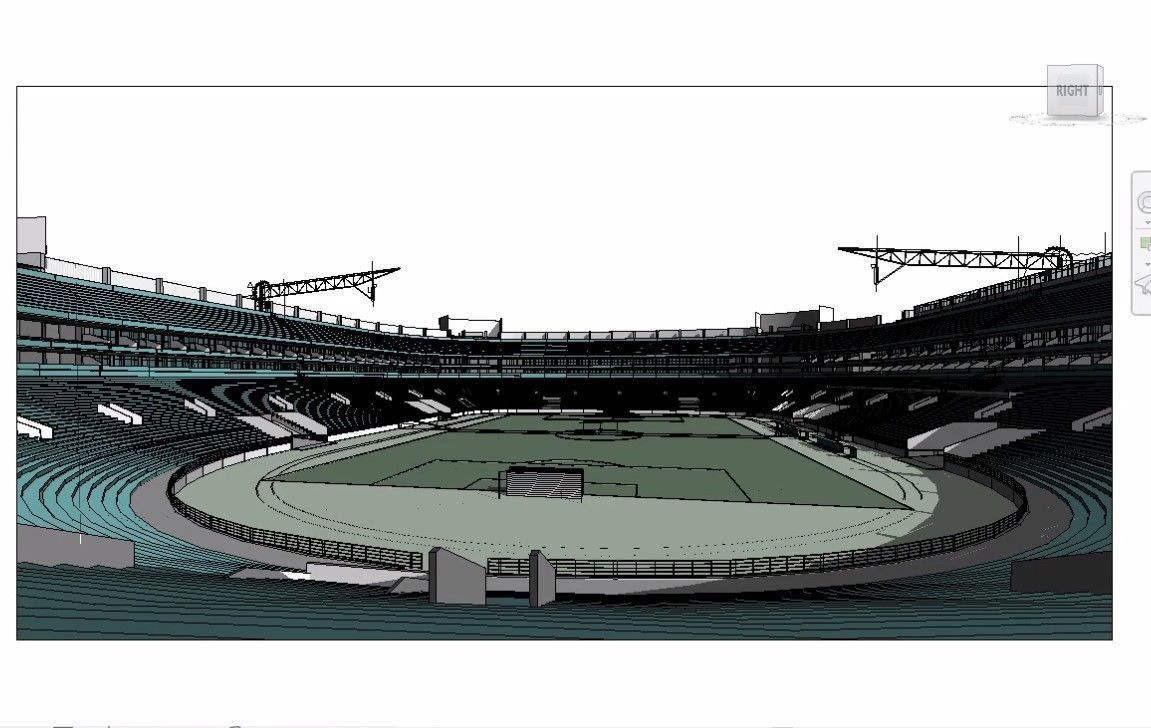 sports stadium compelete revit project 02 3D model | CGTrader