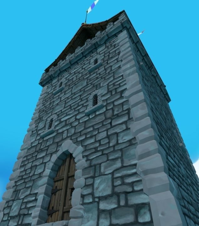 3D model Cartoon low poly medieval tower VR / AR / low-poly | CGTrader