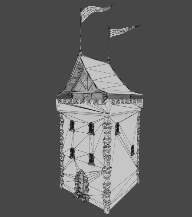 3D model Cartoon low poly medieval tower VR / AR / low-poly | CGTrader