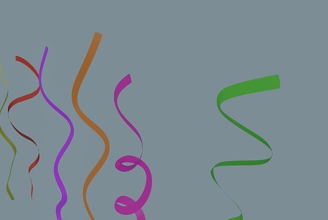 3D model Streamers colorful VR / AR / low-poly | CGTrader