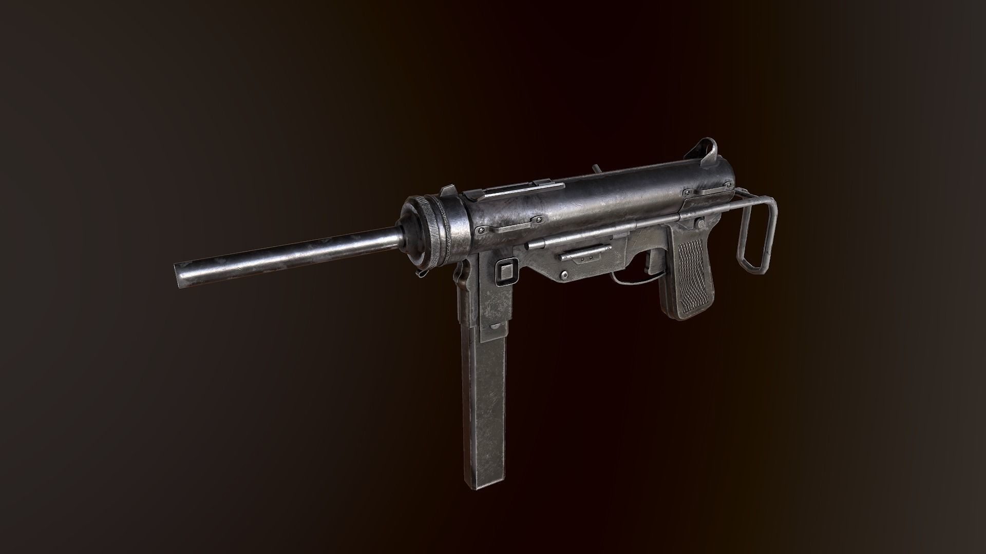 3D model M3 WW2 US submachine gun VR / AR / low-poly | CGTrader