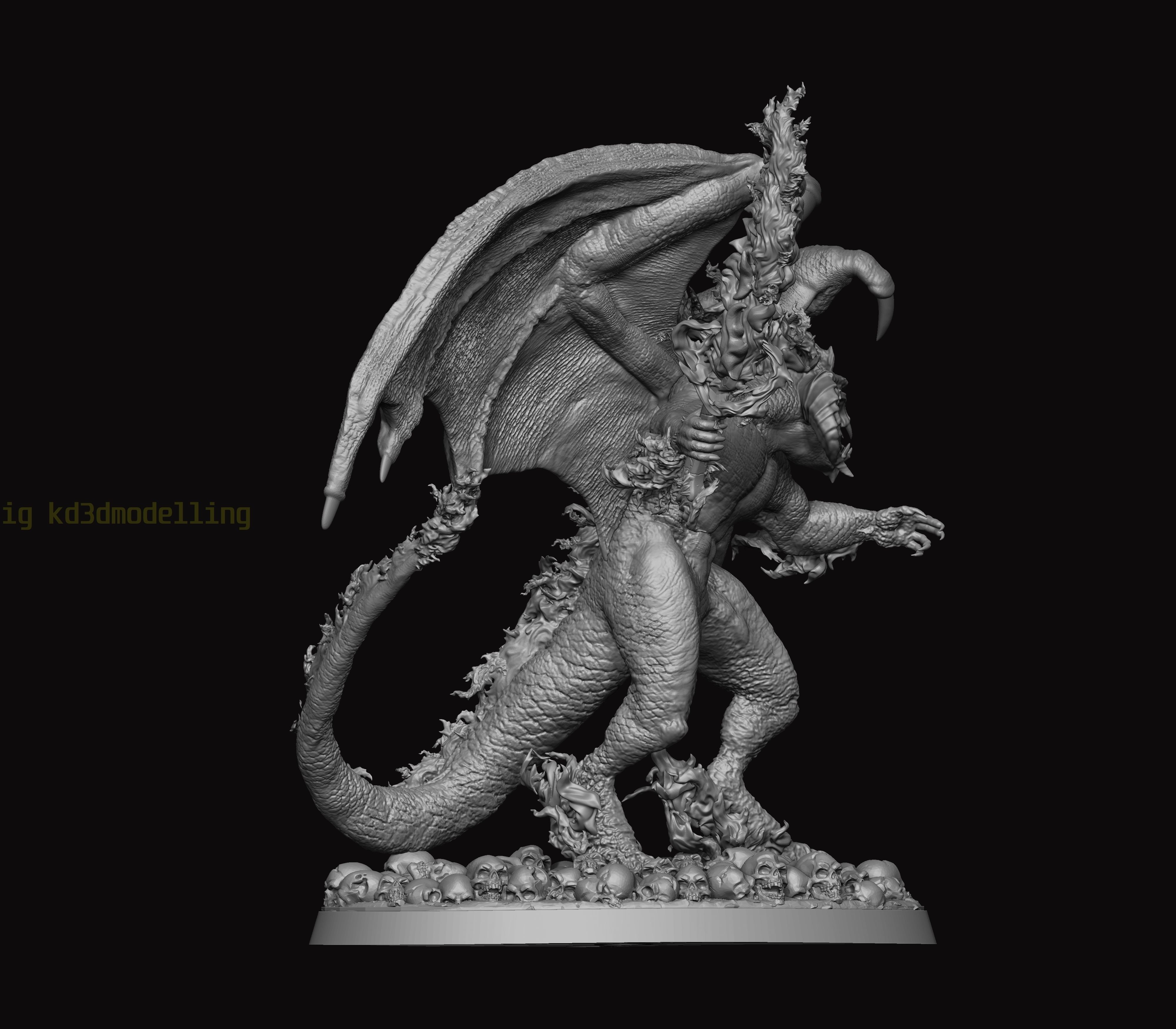 Balrog Hell Fire 3D model 3D printable | CGTrader