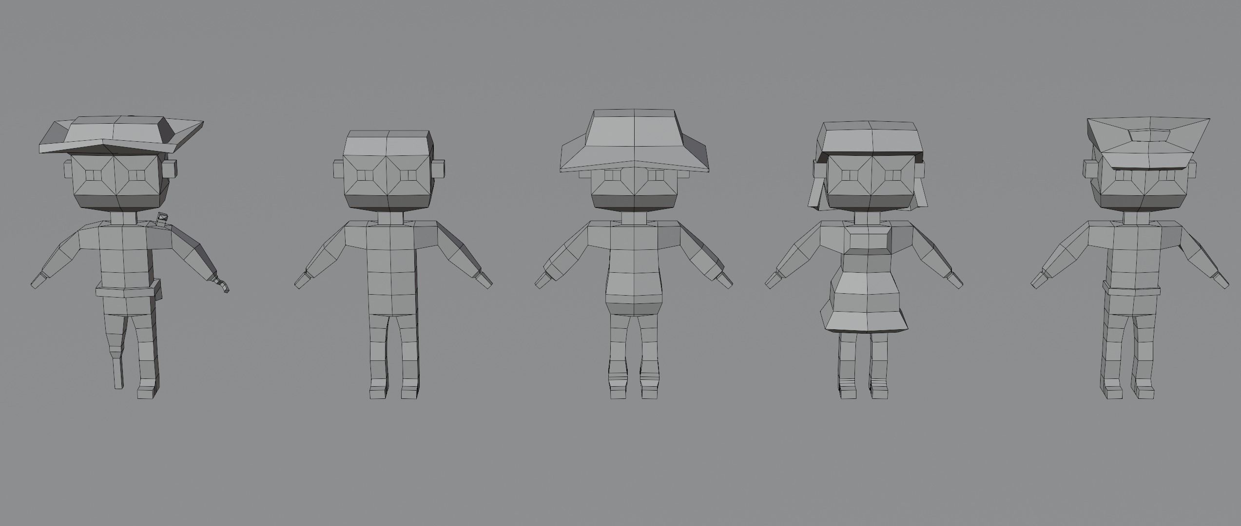 3D model low poly character pack VR / AR / low-poly | CGTrader