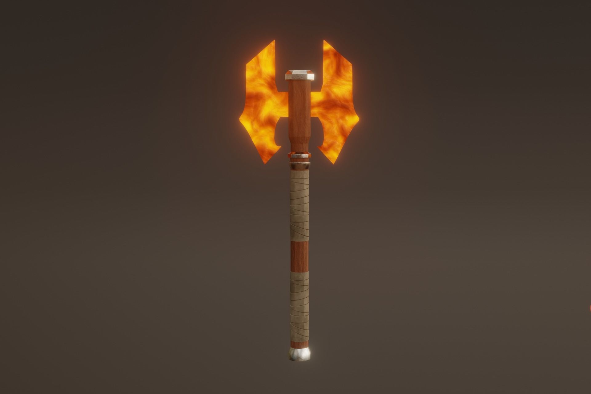 3D model Double Bit Fire Axe - Elemental Axe - Model 01 VR / AR / low ...