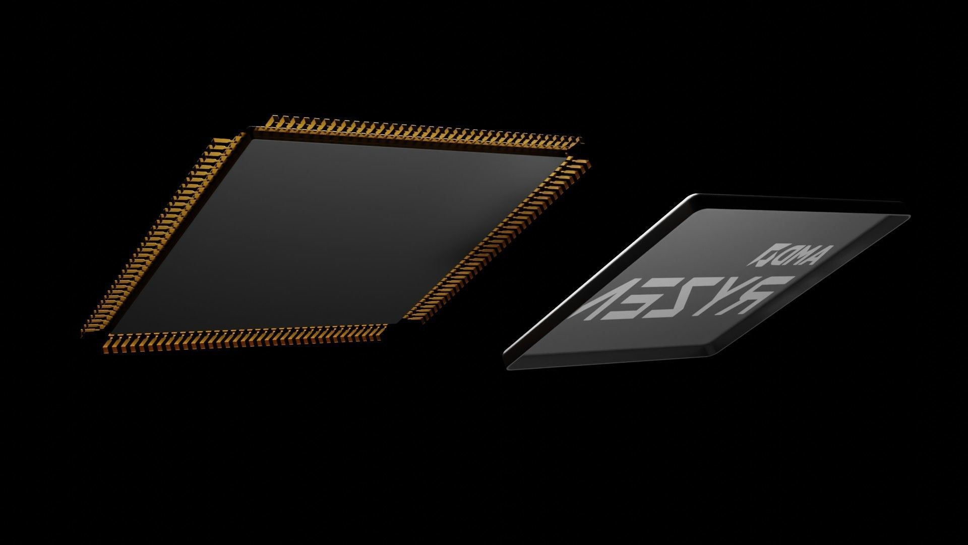 chip-cpu amd ryzen processor 3D model | CGTrader