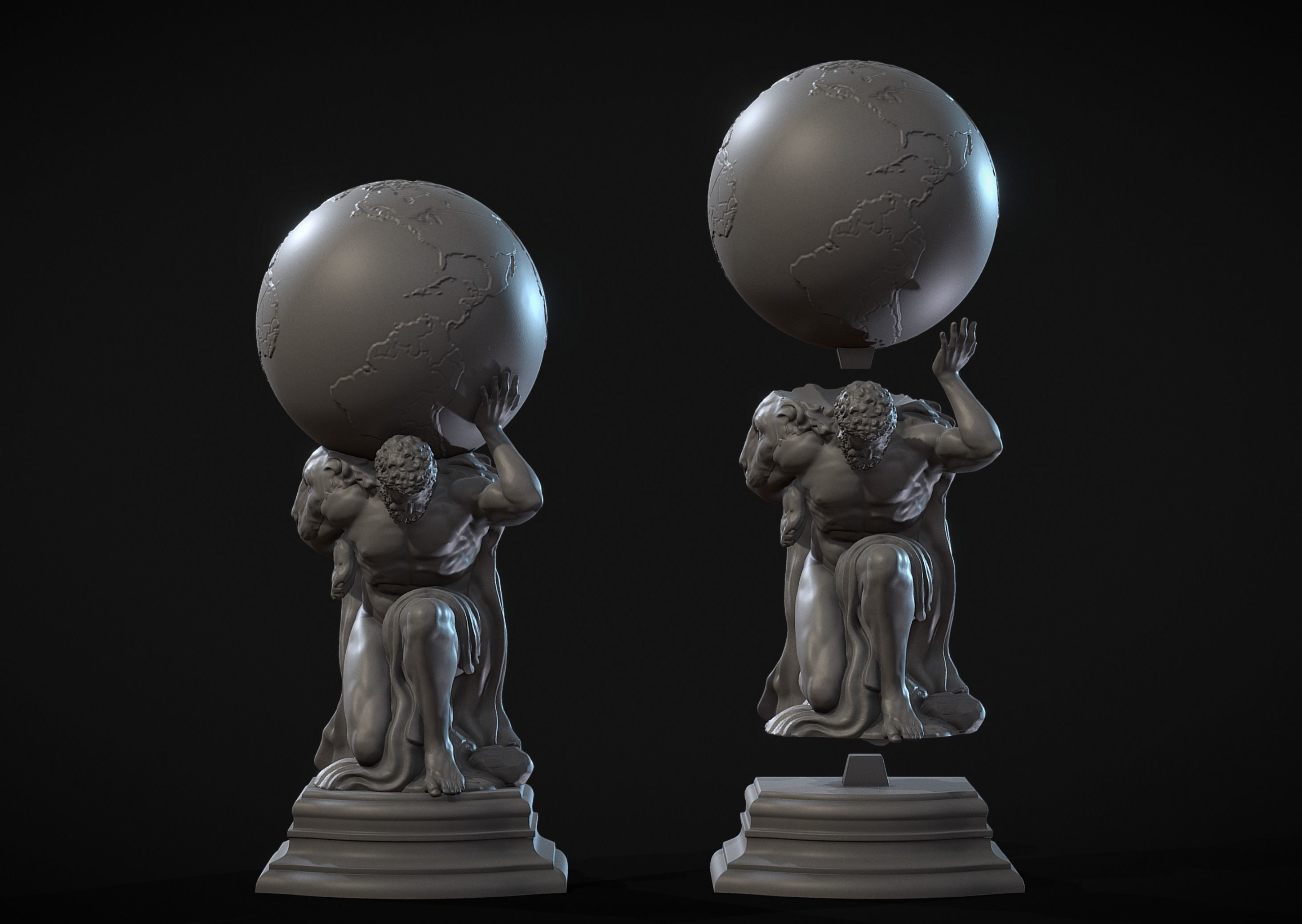 Hercule holding the globe 3D model 3D printable | CGTrader