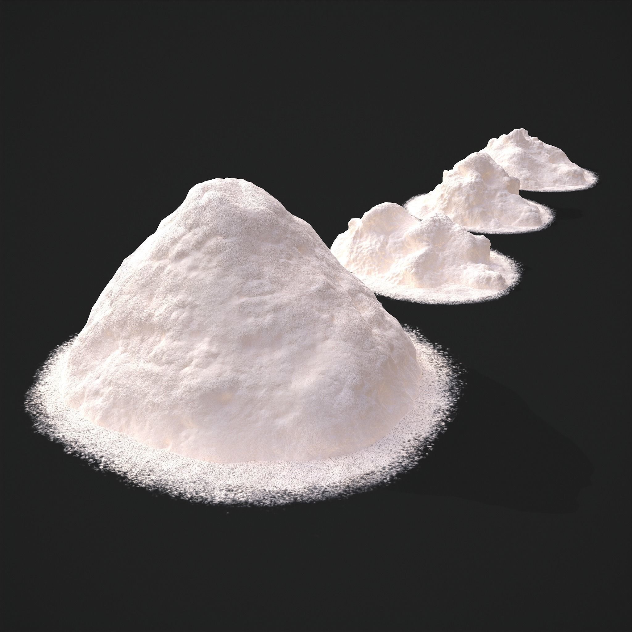 3D model Flour Piles VR / AR / low-poly | CGTrader