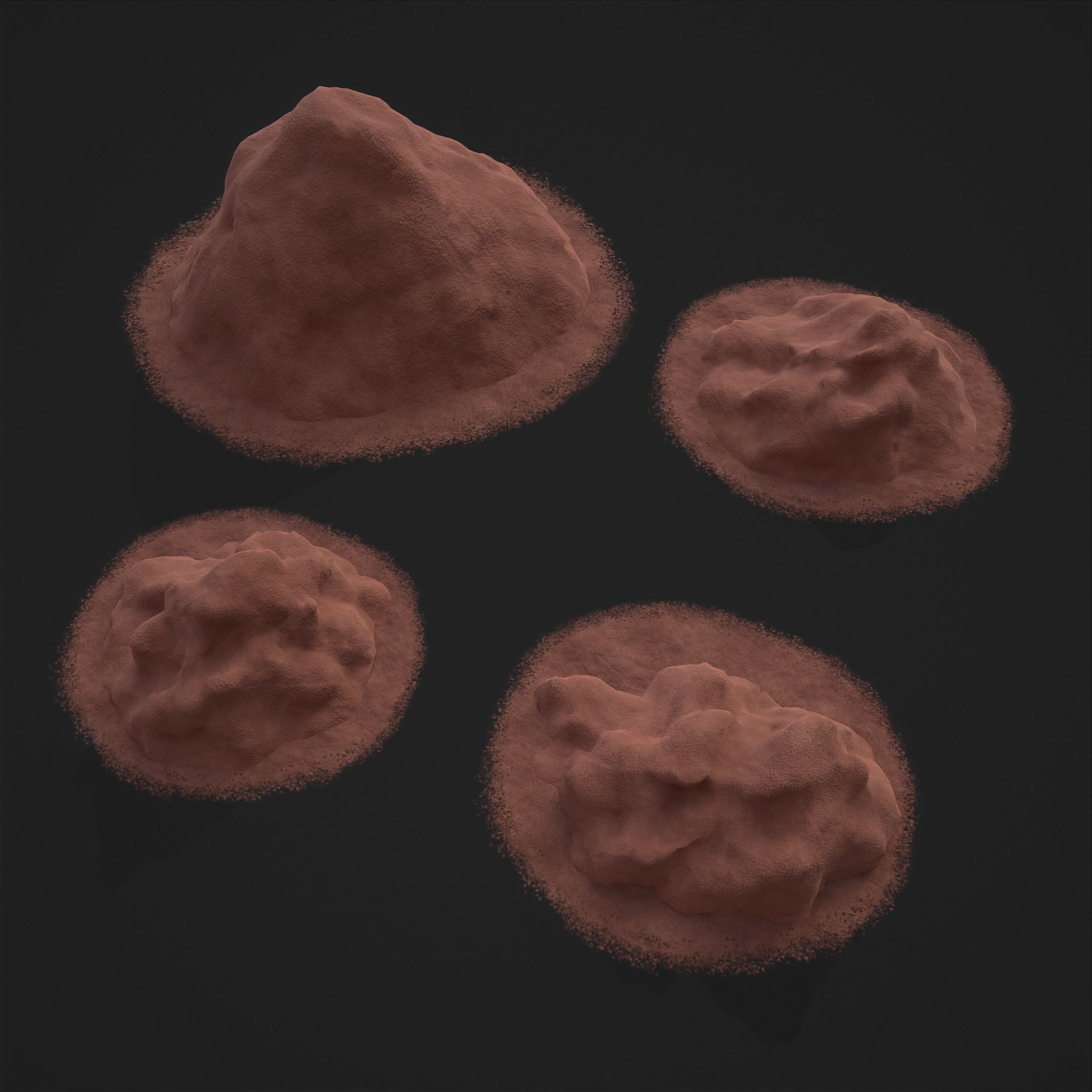 3D model Cocoa Powder Piles VR / AR / low-poly | CGTrader