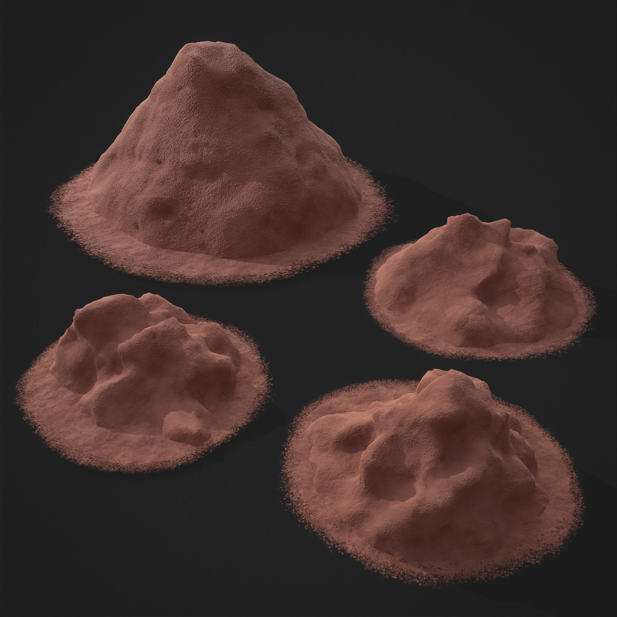 3D model Cocoa Powder Piles VR / AR / low-poly | CGTrader