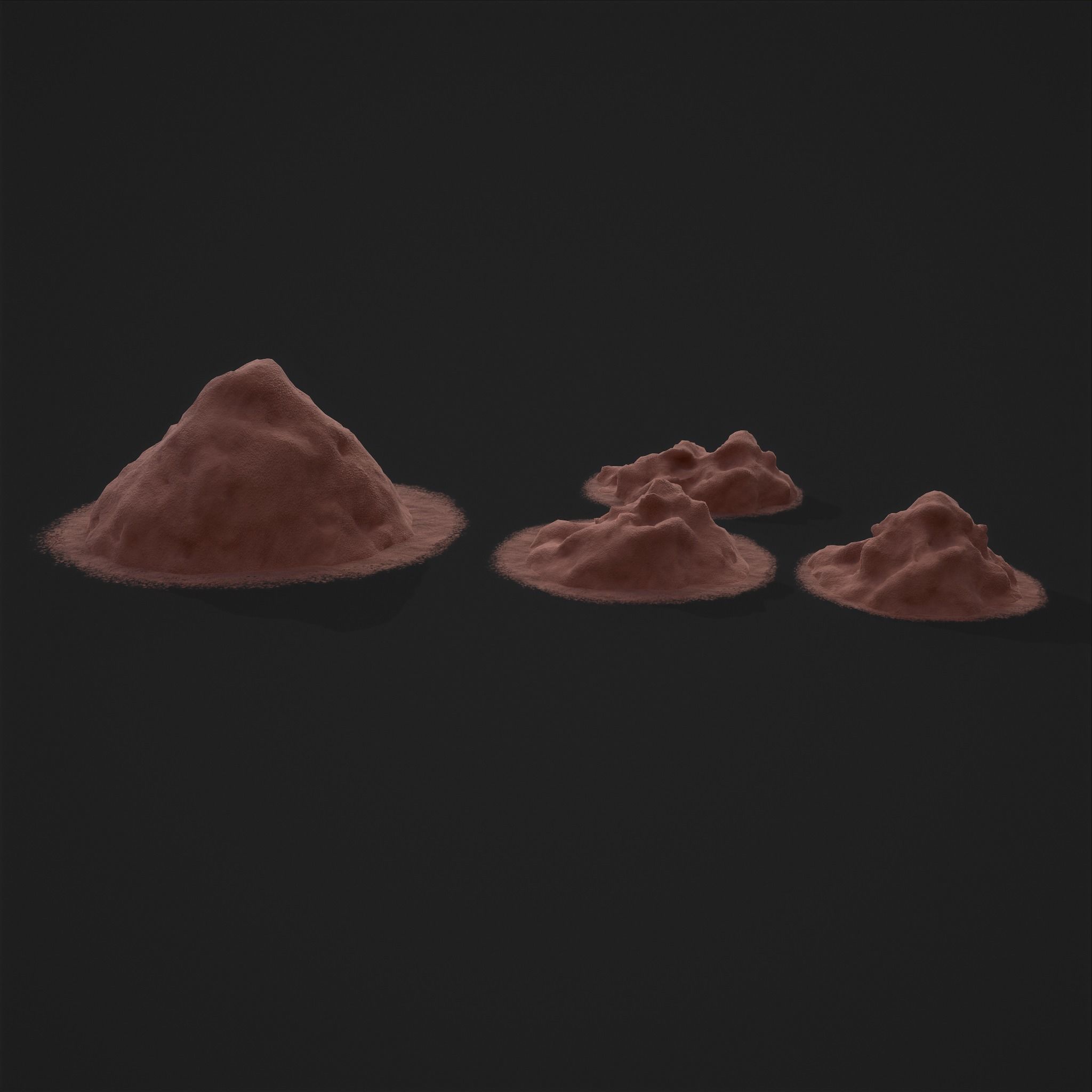 3D model Cocoa Powder Piles VR / AR / low-poly | CGTrader