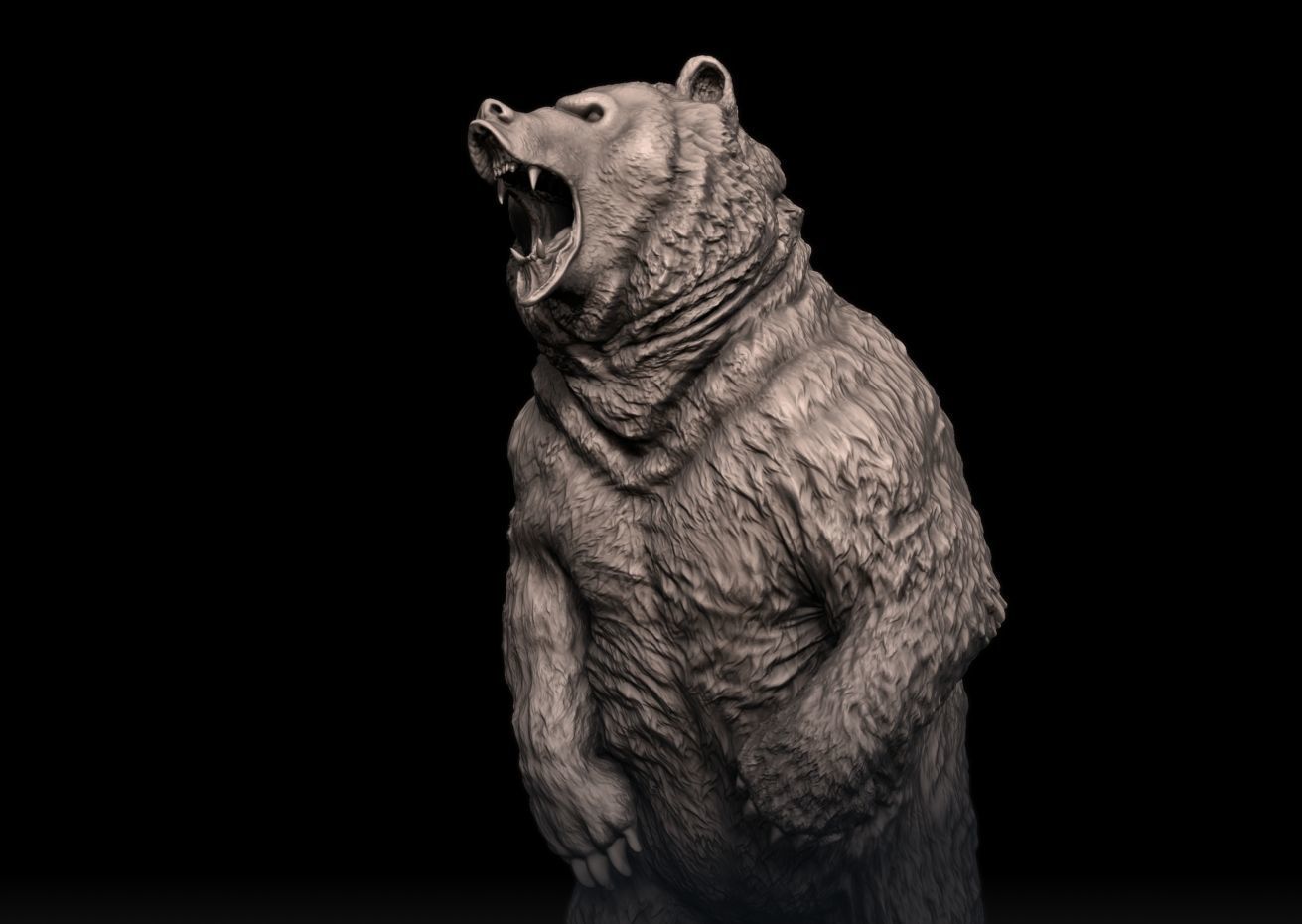Bear Sculpture 3D print model 3D model 3D printable | CGTrader