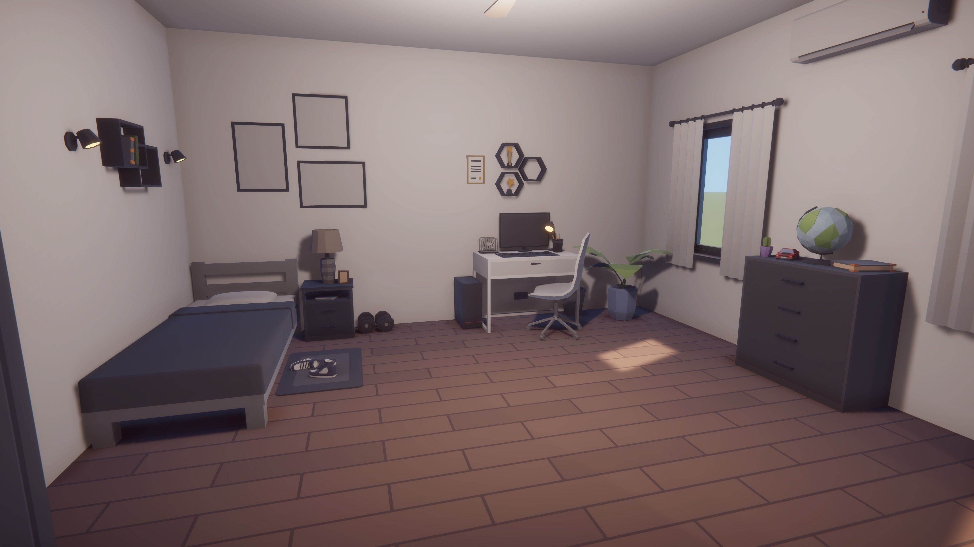 3D model Low Poly House Interior and Exterior VR / AR / low-poly | CGTrader