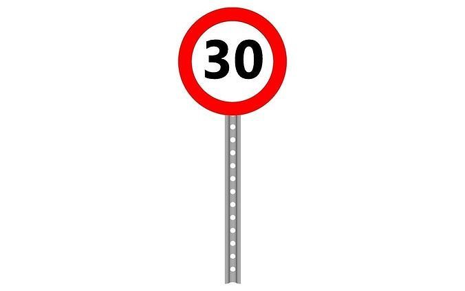 30 speed limit 3D model | CGTrader
