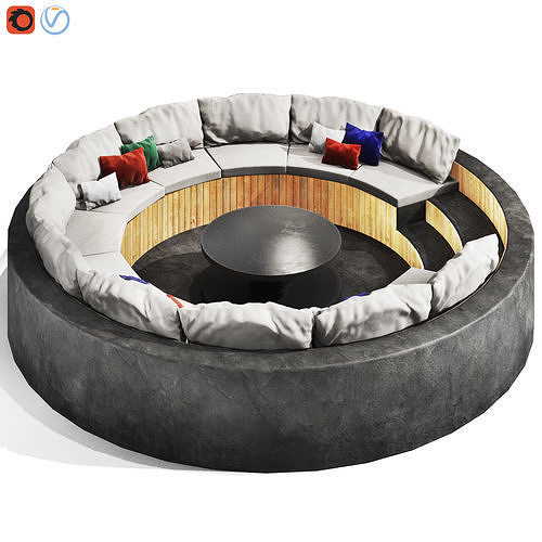 Outdoor Seating-wooden 3D model | CGTrader